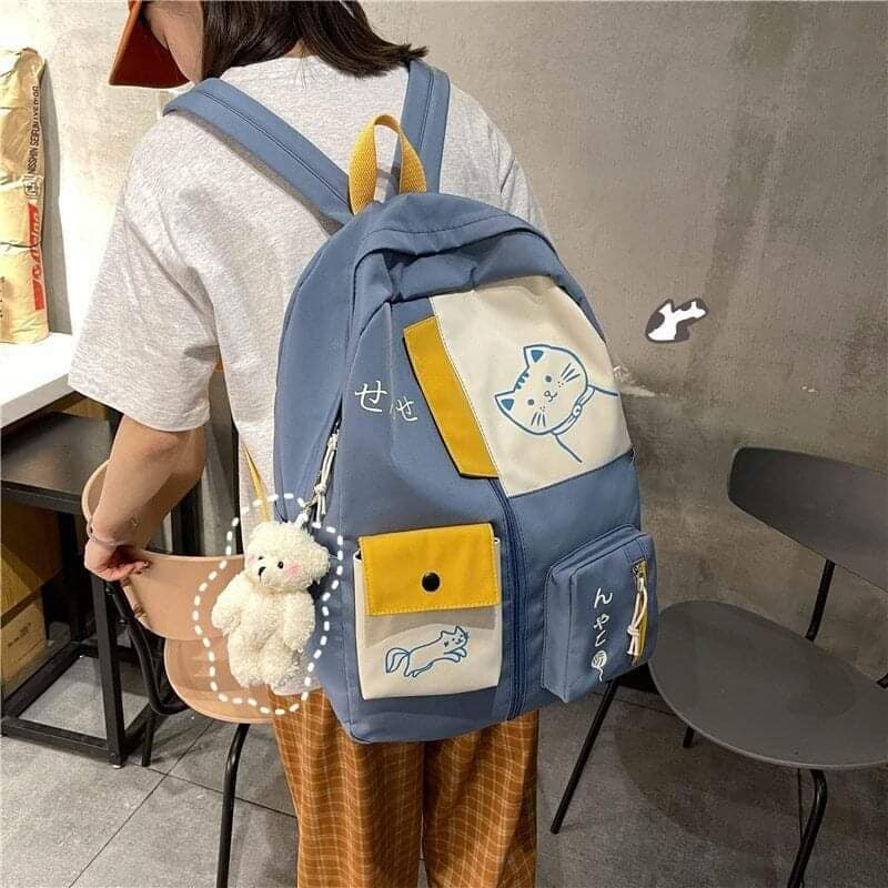 Cute Cat Printing Backpack for Women